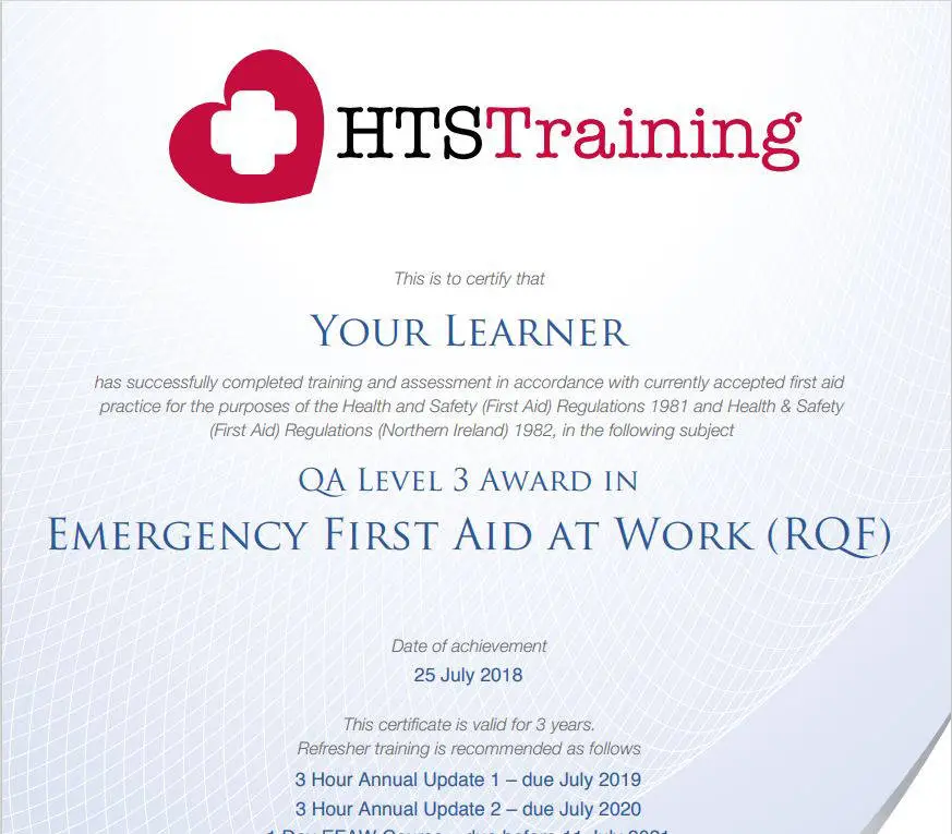 How Long Does A First Aid Certificate Last HTS First Aid Training